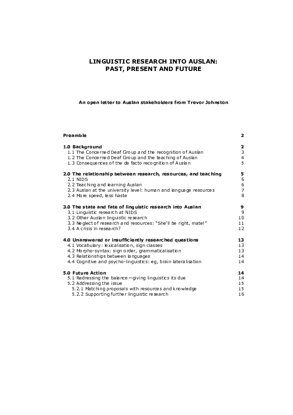 (PDF) (2003) Linguistic Research into Auslan: past, present and future.