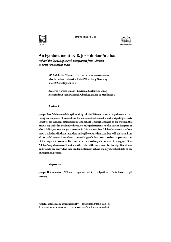 (PDF) An Egodocument by R. Joseph Ben-Adahan: Behind the scenes of ...