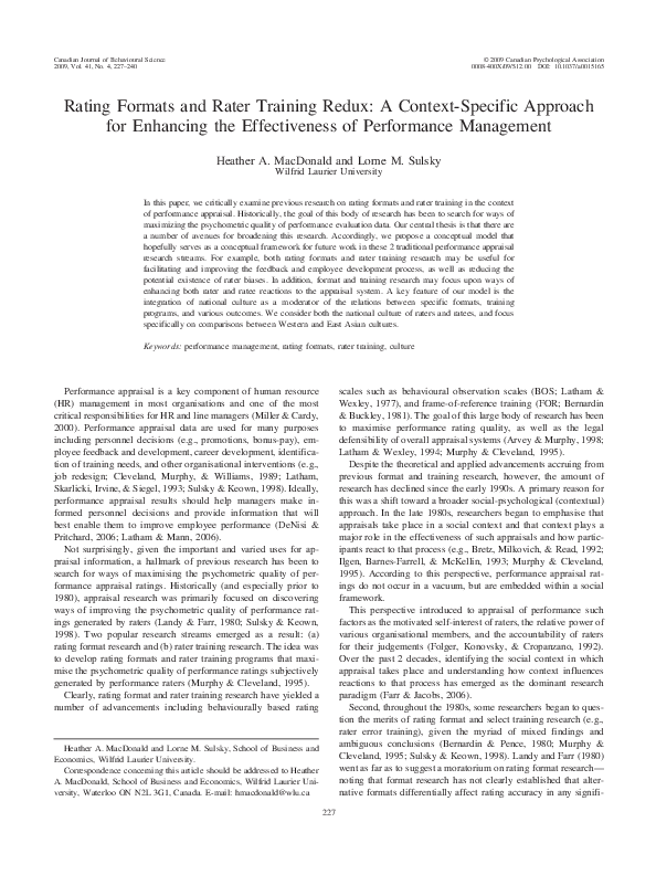 (PDF) Rating formats and rater training redux: A context-specific ...