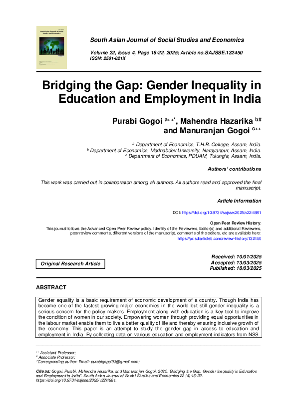 (PDF) Bridging the Gap: Gender Inequality in Education and Employment ...