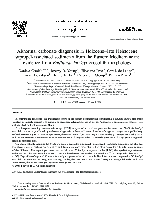 (PDF) Abnormal carbonate diagenesis in Holocene–late Pleistocene ...