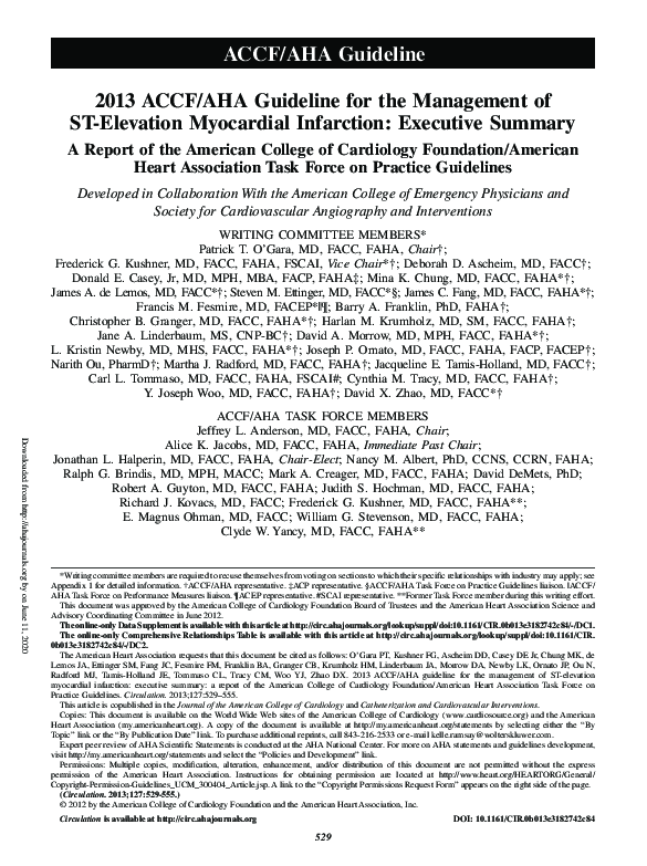 (PDF) 2013 ACCF/AHA Guideline for the Management of ST-Elevation ...