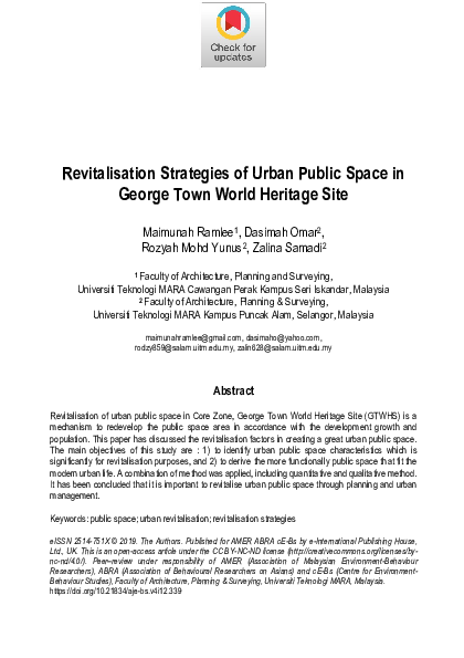 (PDF) Revitalisation Strategies of Urban Public Space in George Town ...