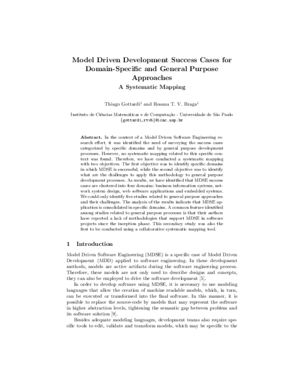 (PDF) Model Driven Development Success Cases for Domain-Specific and General Purpose Approaches ...