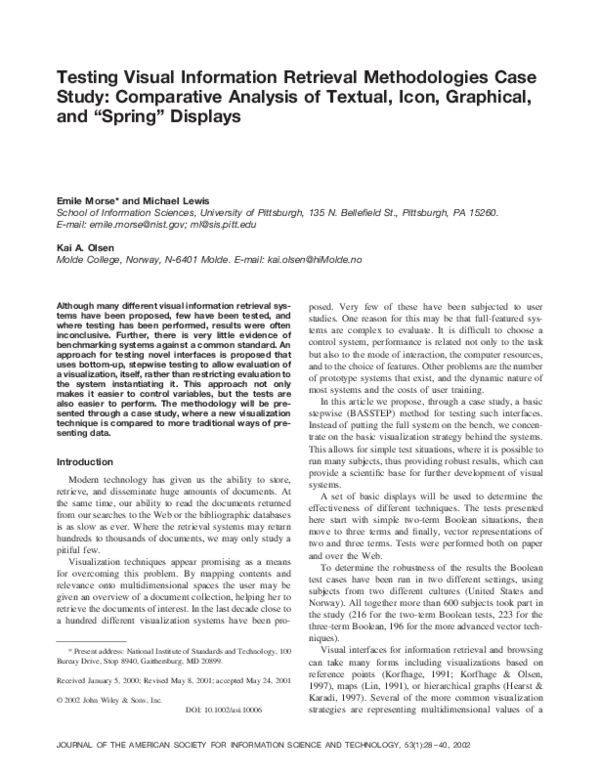 (PDF) Testing visual information retrieval methodologies case study ...