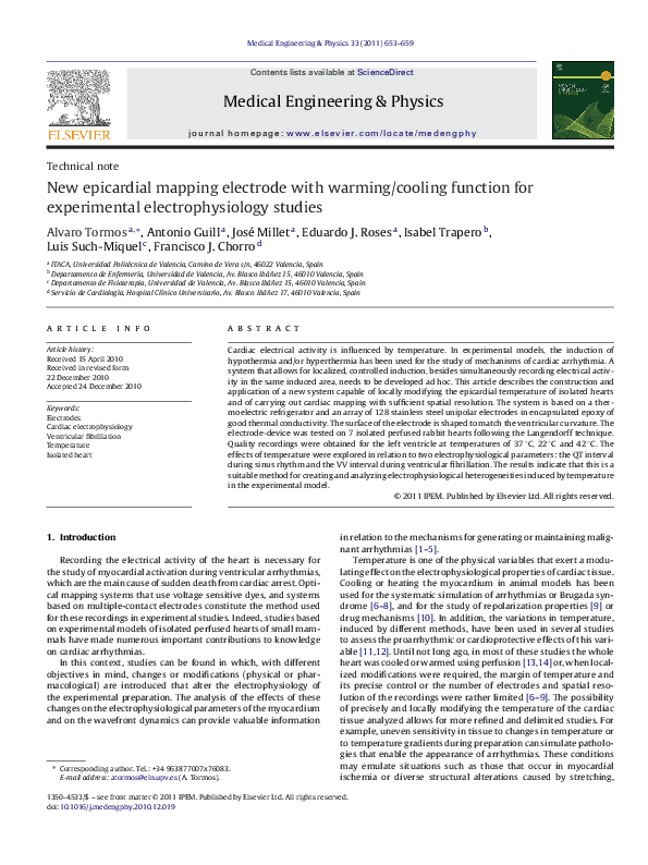 (PDF) New epicardial mapping electrode with warming/cooling function ...