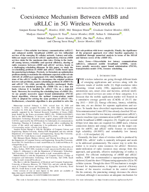 (PDF) Coexistence Mechanism Between eMBB and uRLLC in 5G Wireless Networks