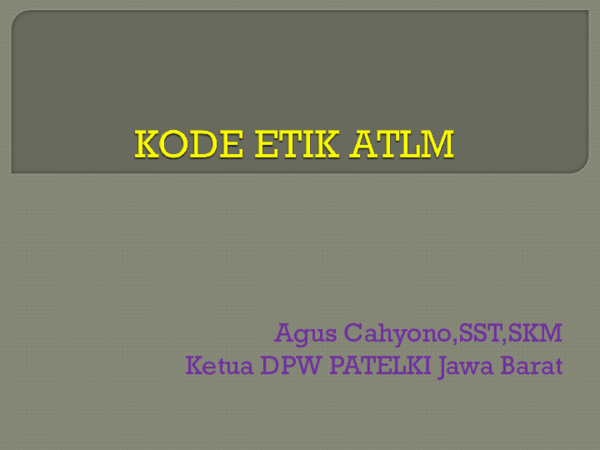 (PDF) Kode Etik Atlm
