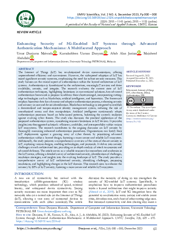 (PDF) Enhancing Security of 5G-Enabled IoT Systems through Advanced Authentication Mechanisms: A ...
