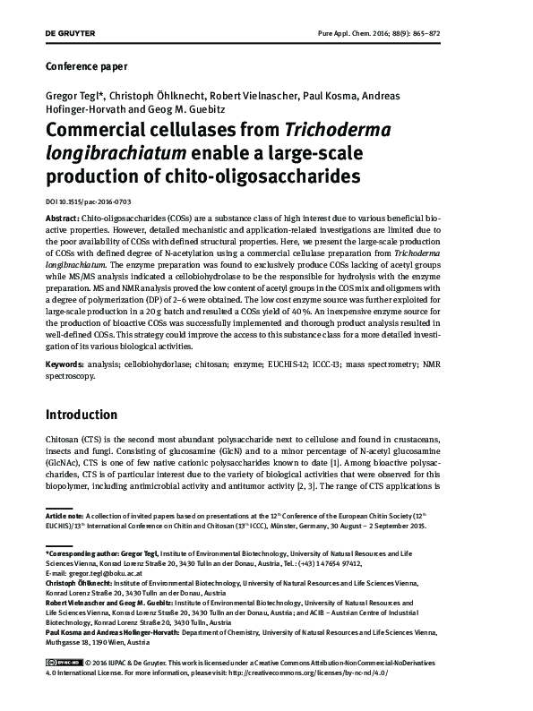 (PDF) Commercial cellulases from Trichoderma longibrachiatum enable a ...