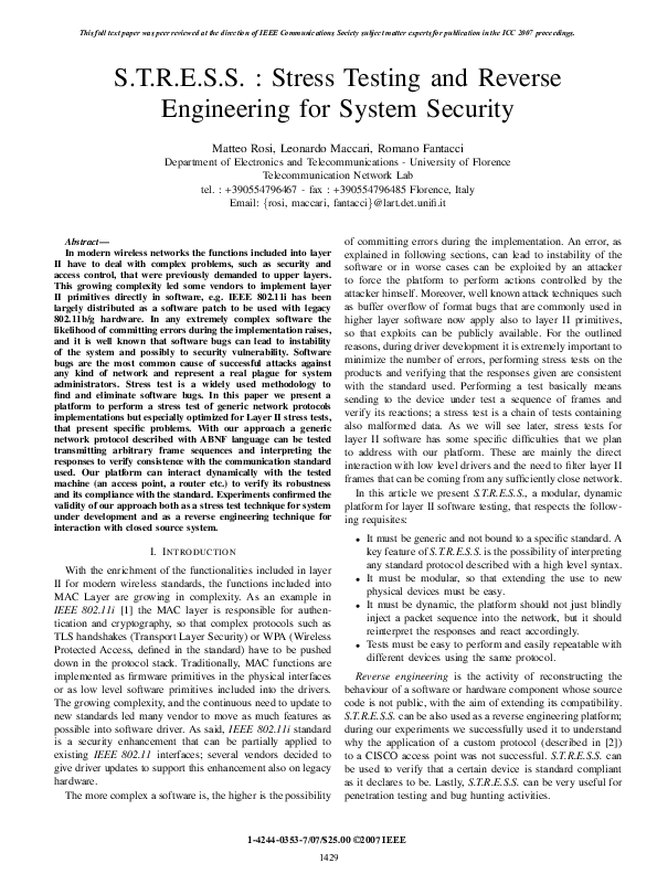 (PDF) S.T.R.E.S.S. : Stress Testing and Reverse Engineering for System ...