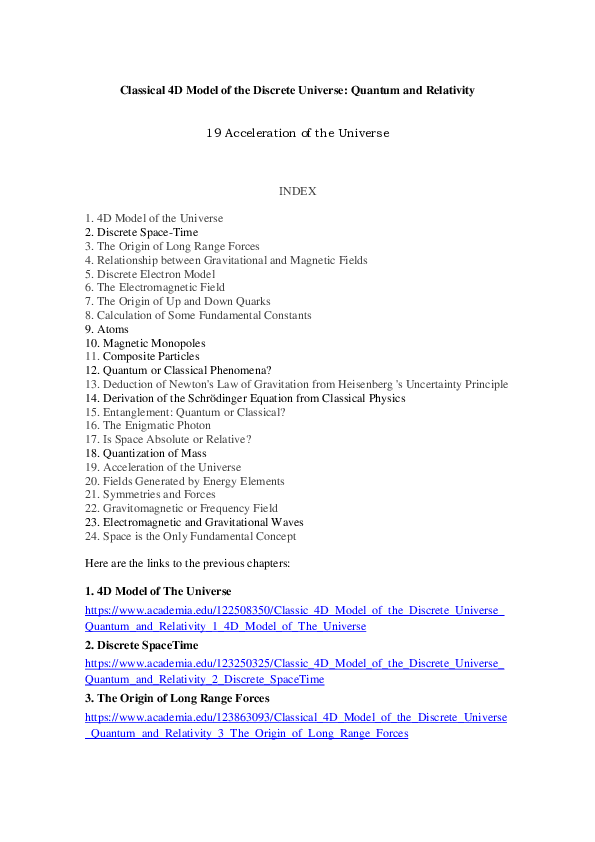 (PDF) Classical 4D Model of the Discrete Universe: Quantum and ...