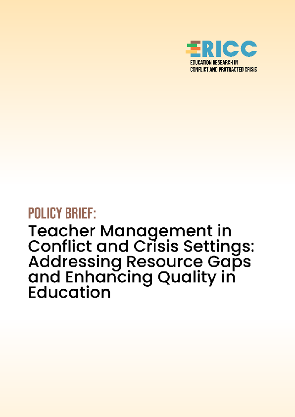 (PDF) Teacher Management in Conflict and Crisis Settings