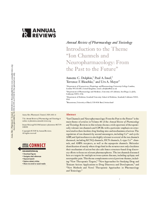 (PDF) Introduction to the Theme “Ion Channels and Neuropharmacology ...