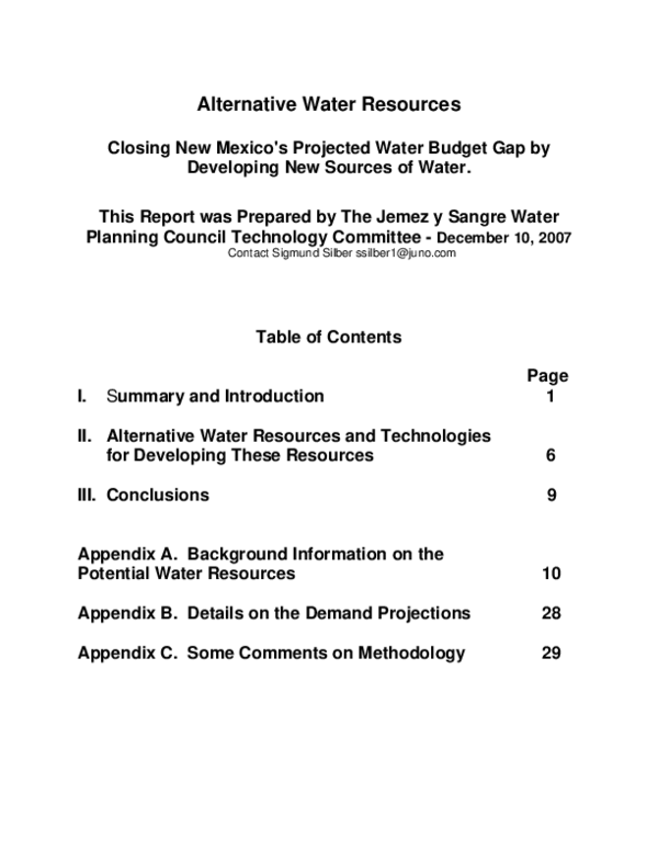(PDF) For alternative water resources