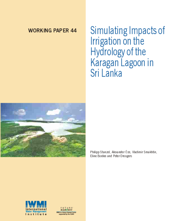 Simulating impacts of irrigation on the hydrology of the Karagan Lagoon ...