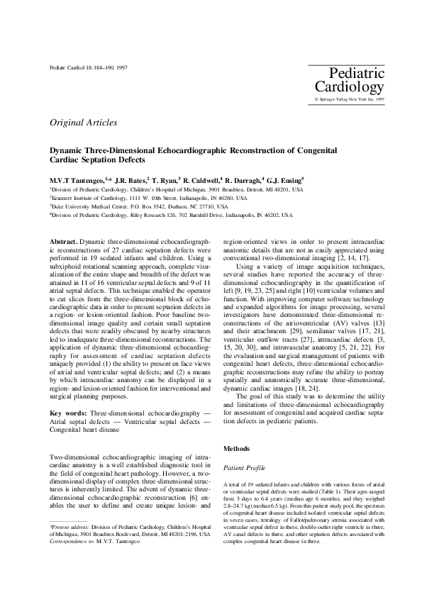 Dynamic Three-Dimensional Echocardiographic Reconstruction of ...