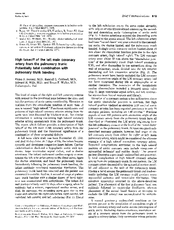 (PDF) High takeoff of the left main coronary artery from the pulmonary ...
