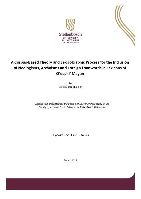 (PDF) A Corpus-Based Theory and Lexicographic Process for the Inclusion ...