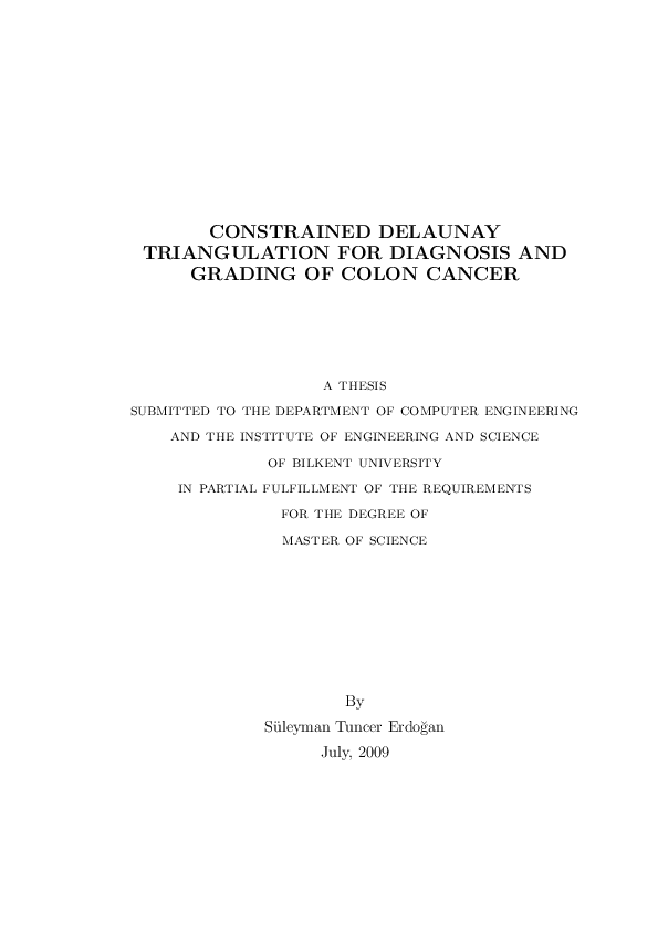(PDF) Constrained Delaunay Triangulation for Diagnosis and Grading of Colon Cancer
