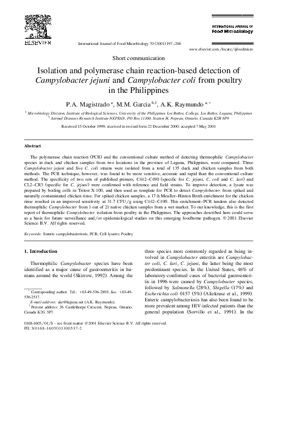 (PDF) Isolation and polymerase chain reaction-based detection of ...