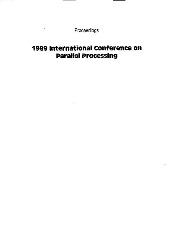 (PDF) Proceedings of the 1999 International Conference on Parallel ...