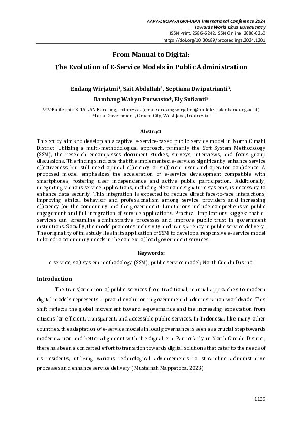 (PDF) From Manual to Digital: The Evolution of E-Service Models in ...