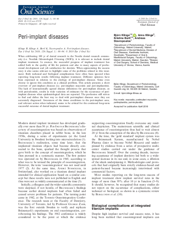 (PDF) Peri‐implant diseases