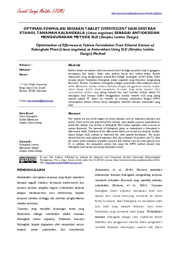 (PDF) Optimasi Formulasi Sediaan Tablet Effervescent dari Ekstrak ...