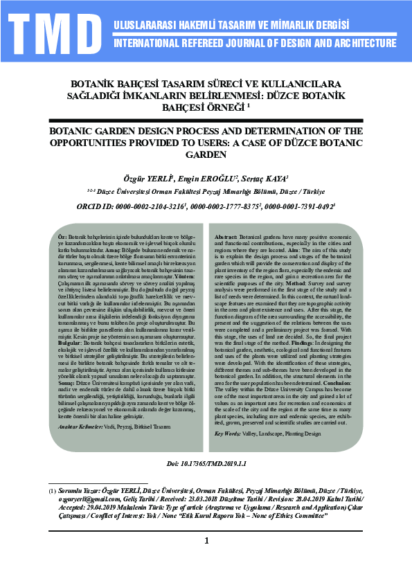 (PDF) Botanic Garden Design Process and Determination of the ...