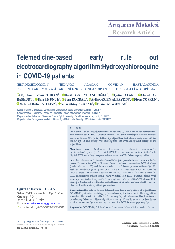 (PDF) Telemedicine-based early rule out electrocardiography algorithm ...