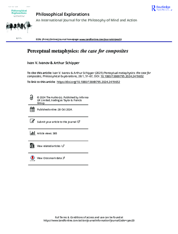 (PDF) Perceptual Metaphysics: The Case for Composites (with Ivan V. Ivanov)