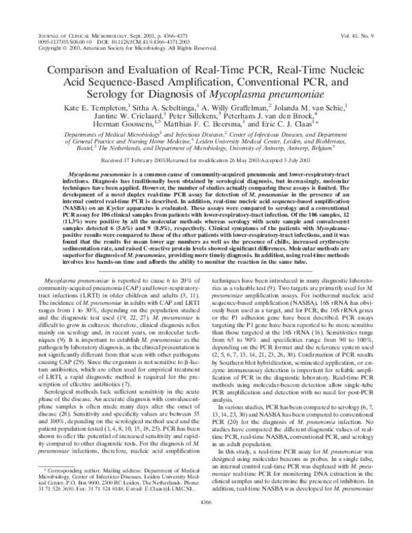(PDF) Comparison and Evaluation of Real-Time PCR, Real-Time Nucleic ...
