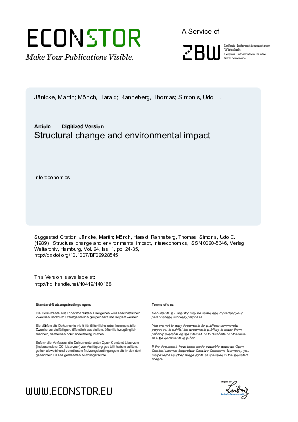 (PDF) Structural change and environmental impact