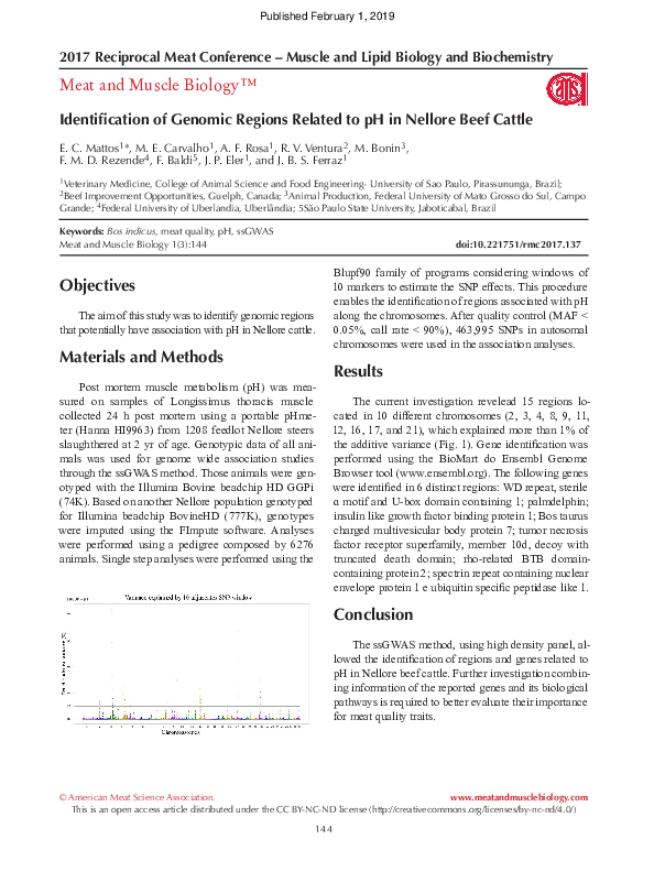 (PDF) Identification of Genomic Regions Related to pH in Nellore Beef ...