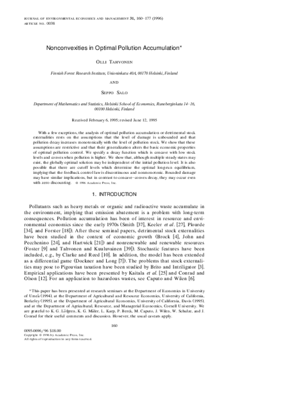 (PDF) Nonconvexities in Optimal Pollution Accumulation