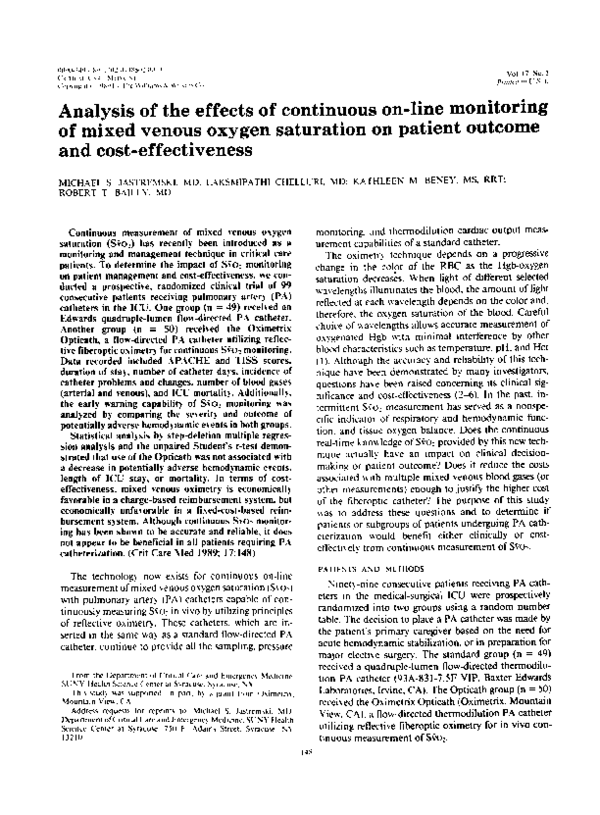 (PDF) Analysis of the effects of continuous on-line monitoring of mixed ...