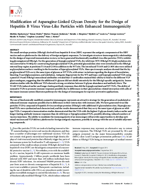 (PDF) Modification of Asparagine-Linked Glycan Density for the Design ...