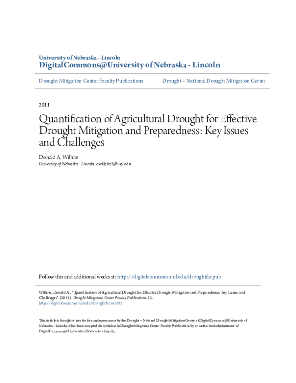 (PDF) Quantification of Agricultural Drought for Effective Drought Mitigation and Preparedness ...