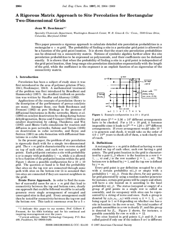 (PDF) A Rigorous Matrix Approach to Site Percolation for Rectangular ...