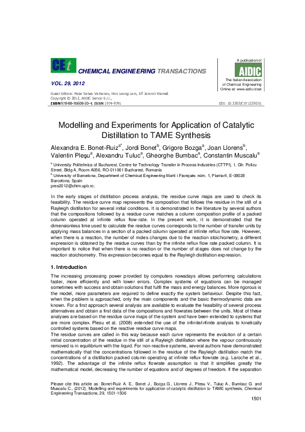 (PDF) Modelling and Experiments for Application of Catalytic ...