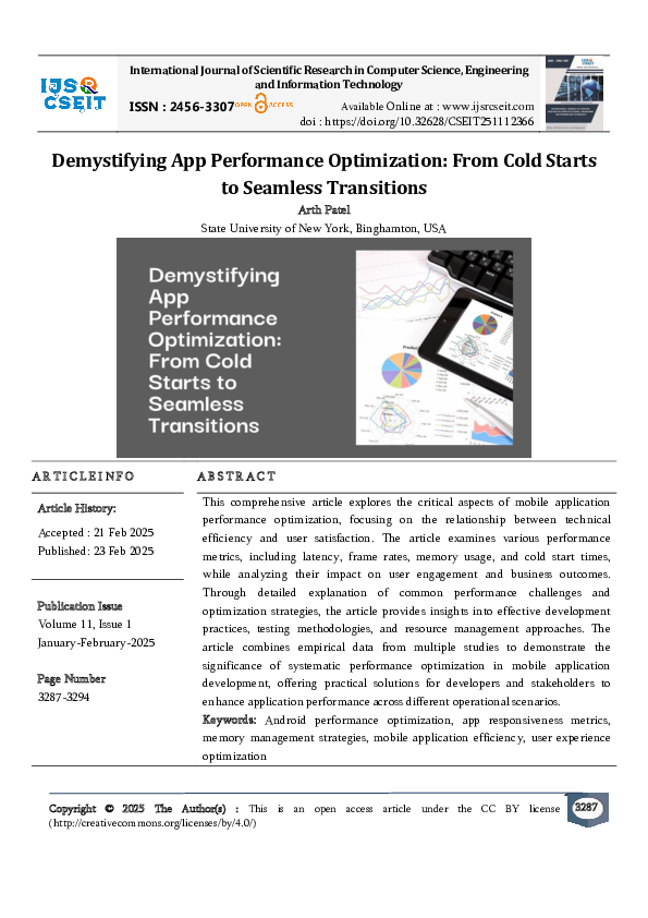 (PDF) Demystifying App Performance Optimization: From Cold Starts to Seamless Transitions