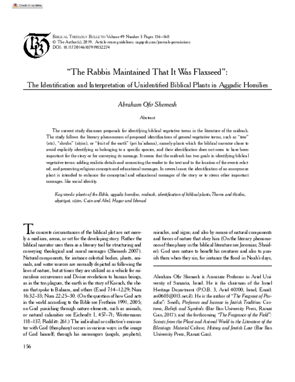 (PDF) “The Rabbis Maintained that it was Flaxseed”: The Identification ...