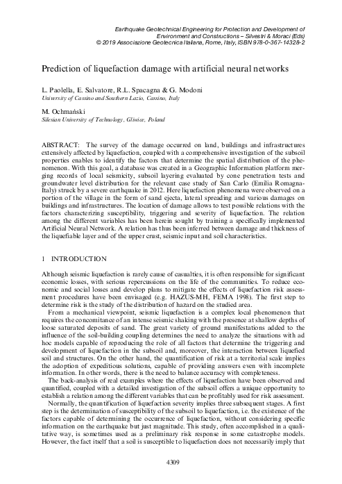 (PDF) Prediction of liquefaction damage with artificial neural networks