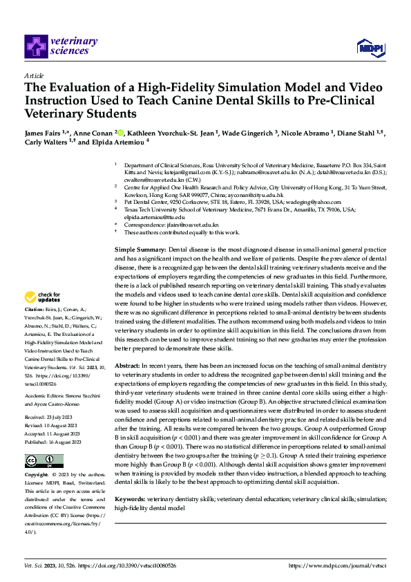 (PDF) The Evaluation of a High-Fidelity Simulation Model and Video ...