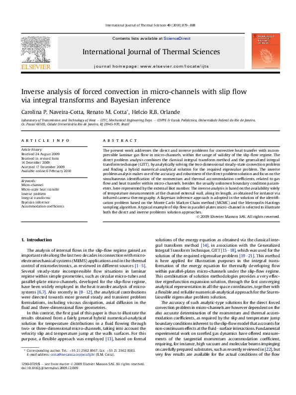 (PDF) Inverse analysis of forced convection in micro-channels with slip ...