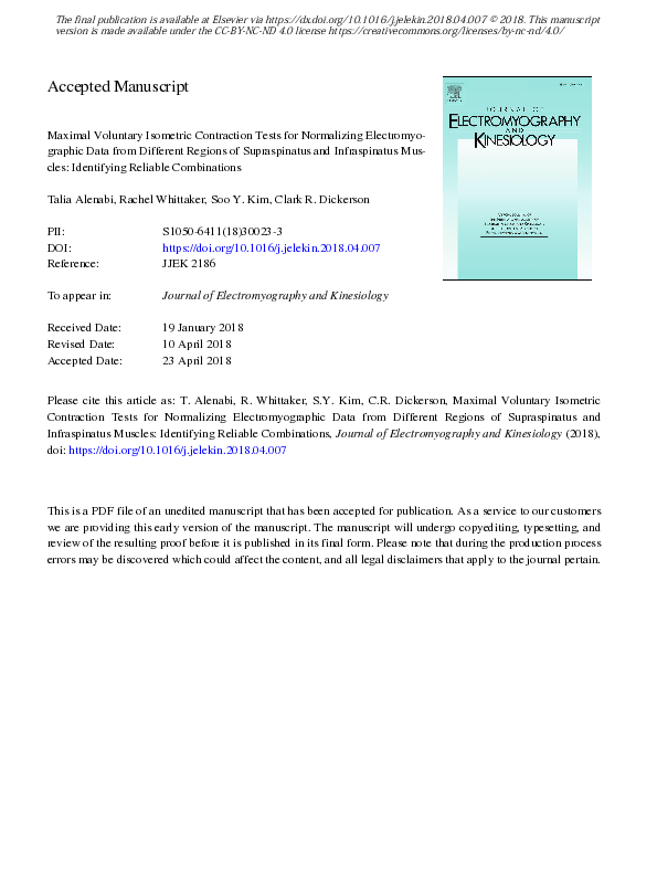 (PDF) Maximal voluntary isometric contraction tests for normalizing ...