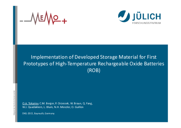 (PDF) Implementation of developed storage material for first prototypes ...