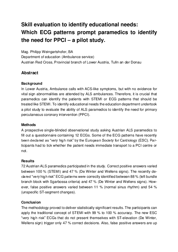 (PDF) Skill evaluation to identify educational needs: Which ECG ...