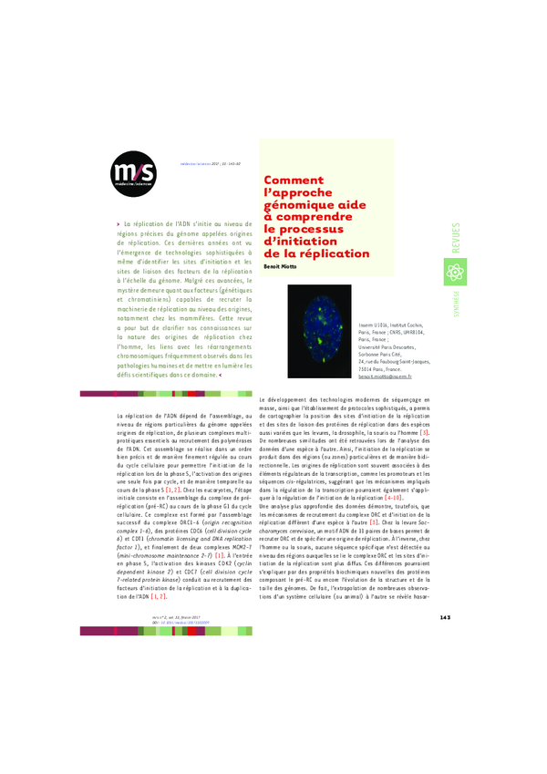 (PDF) How genomic approaches help the understanding of the initiation ...